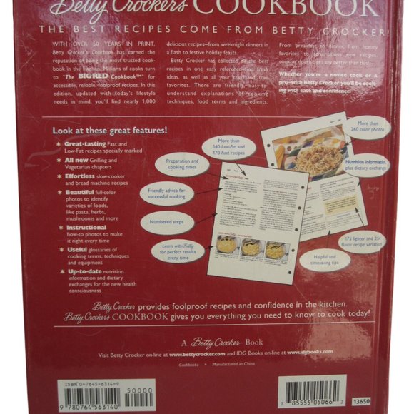 Betty Crocker | Kitchen | Betty Crocker Cookbook Vintage Y2k Comfort ...